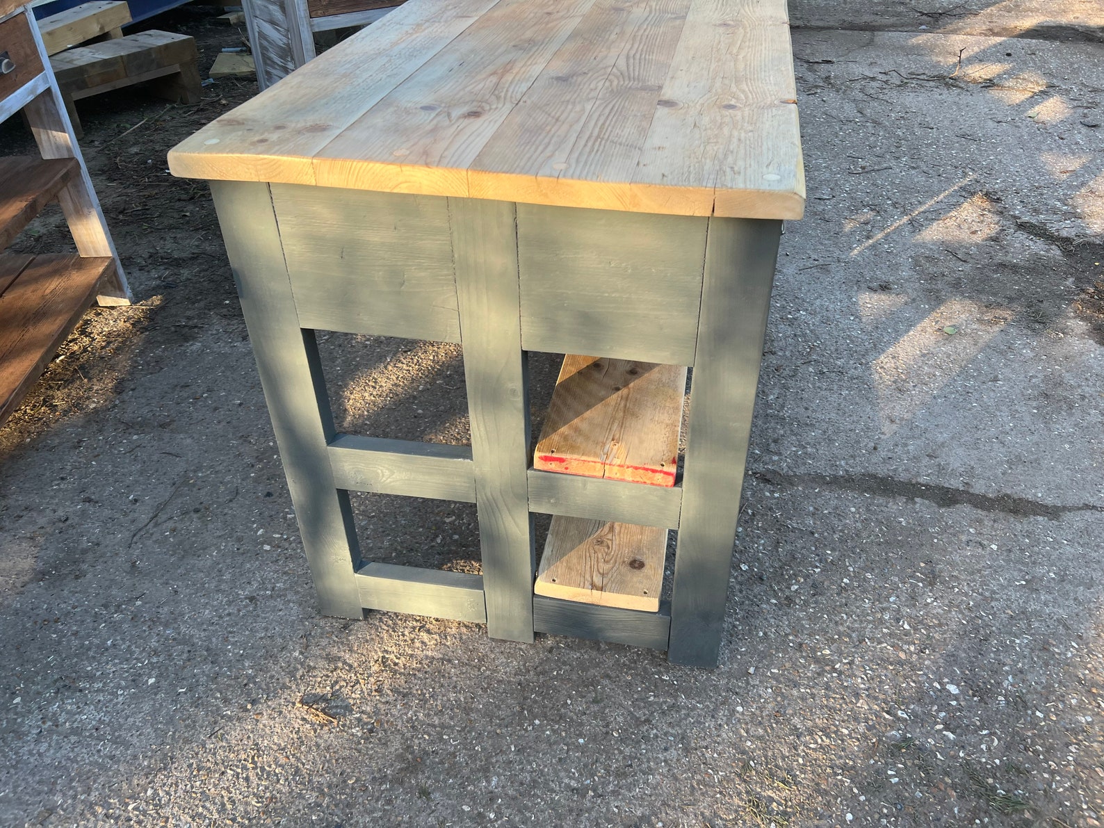 Rustic Breakfast Bar Kitchen Island - Etsy UK