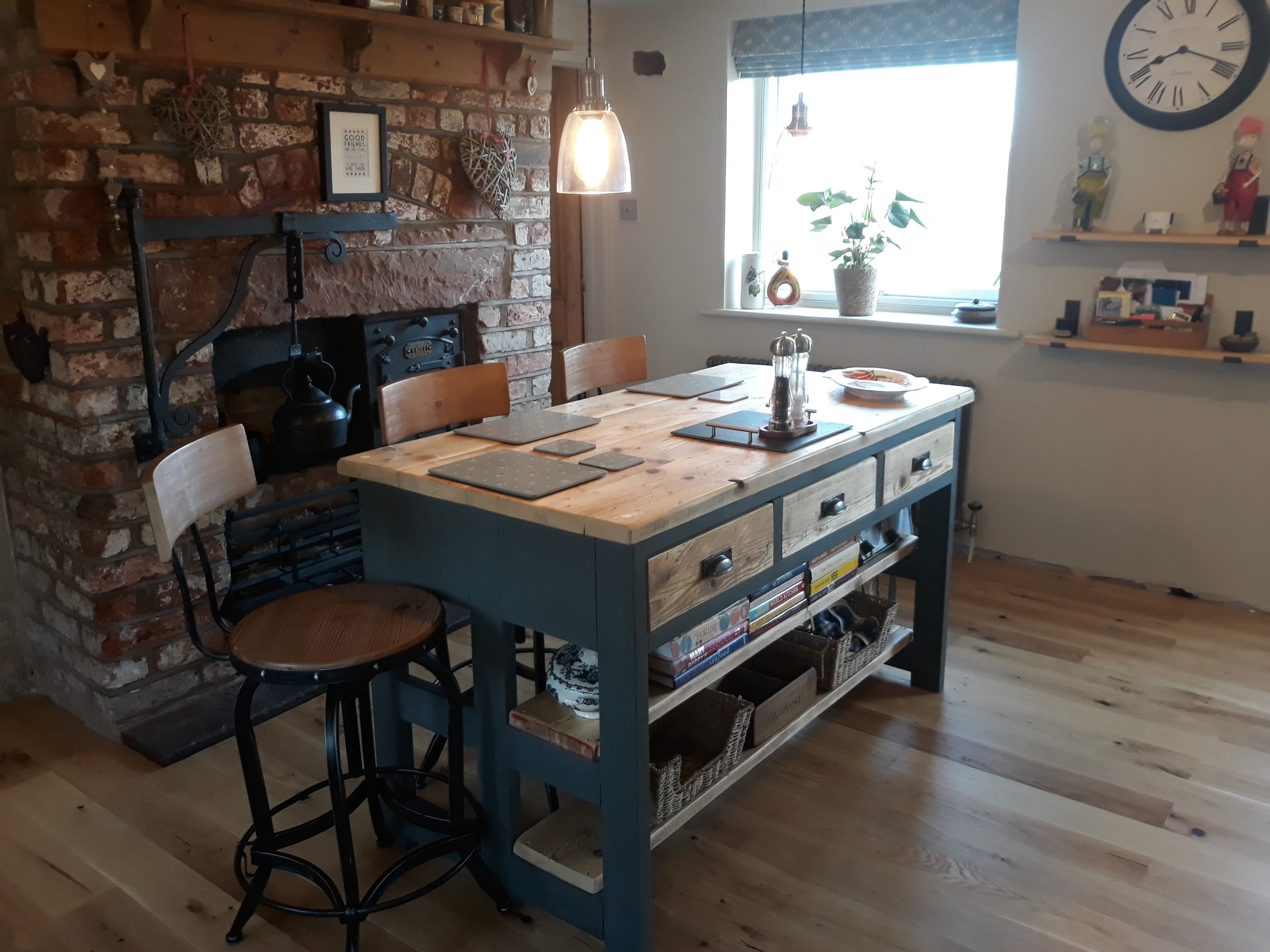 Rustic Breakfast Bar Kitchen Island - Etsy UK