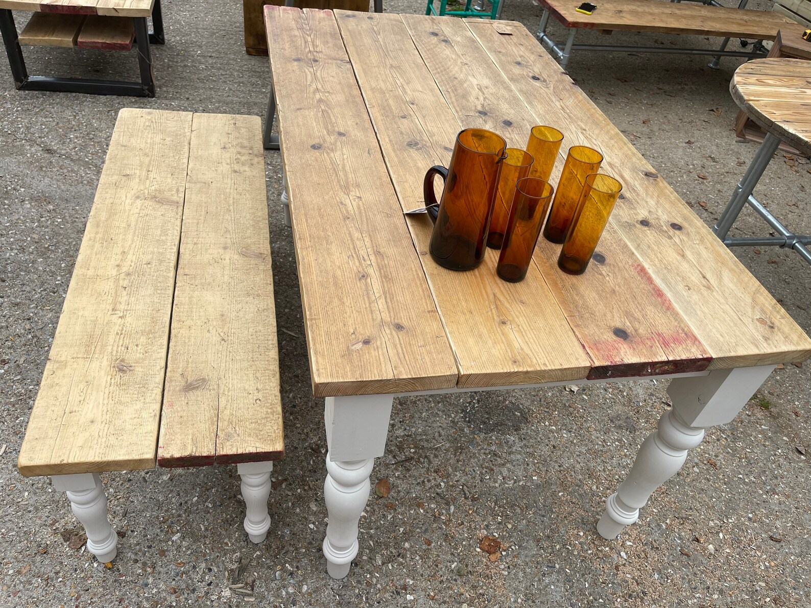 Farmhouse Reclaimed Dining Table Sets - Etsy