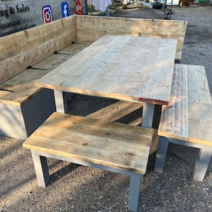 Storage Bench Seating With Dining Table and Bench Set - Etsy