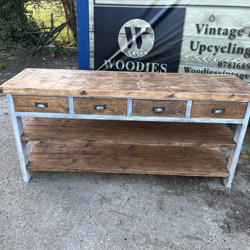 Rustic Farmhouse Large Kitchen Island - Etsy