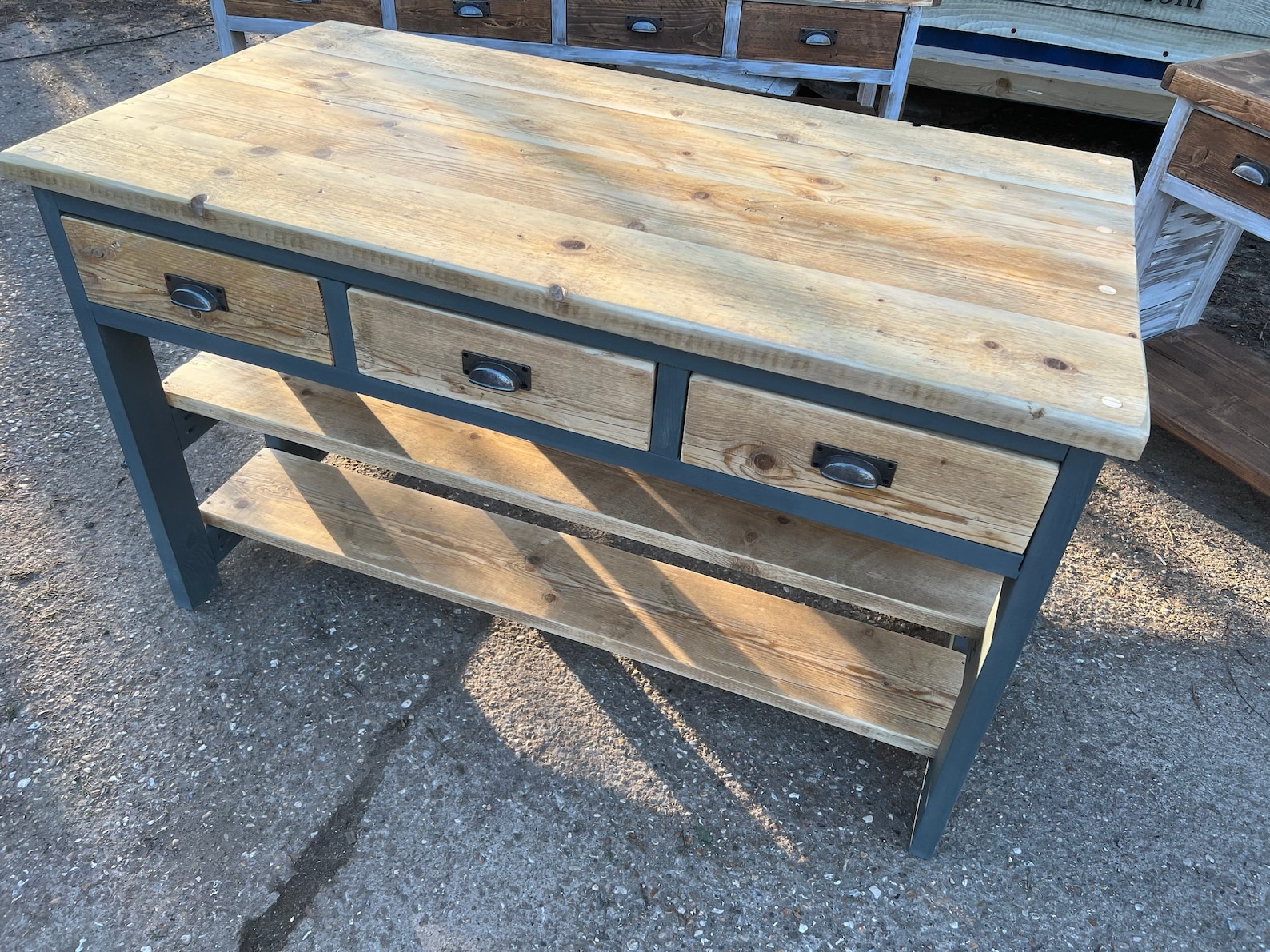 Rustic Breakfast Bar Kitchen Island - Etsy UK