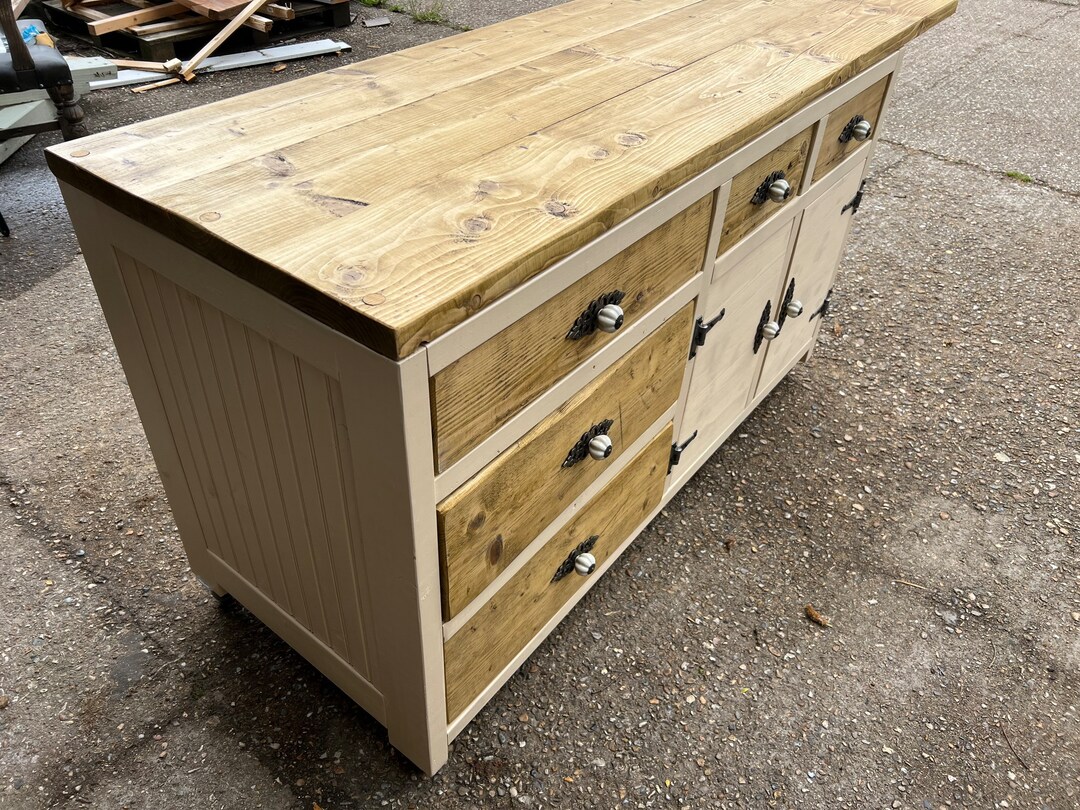 Rustic Farmhouse Kitchen Island - Etsy UK