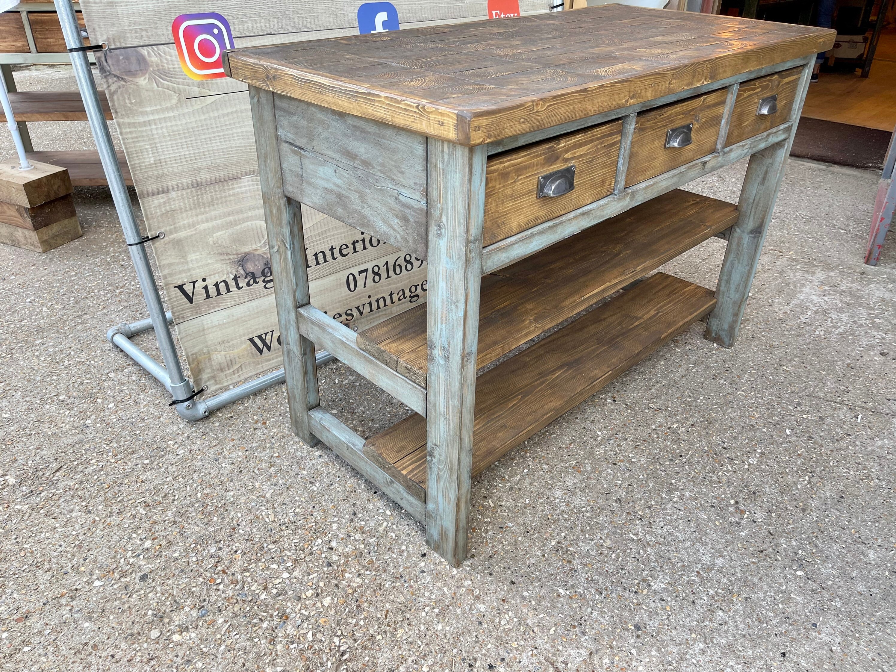 Reclaimed Farmhouse Console Table | Etsy