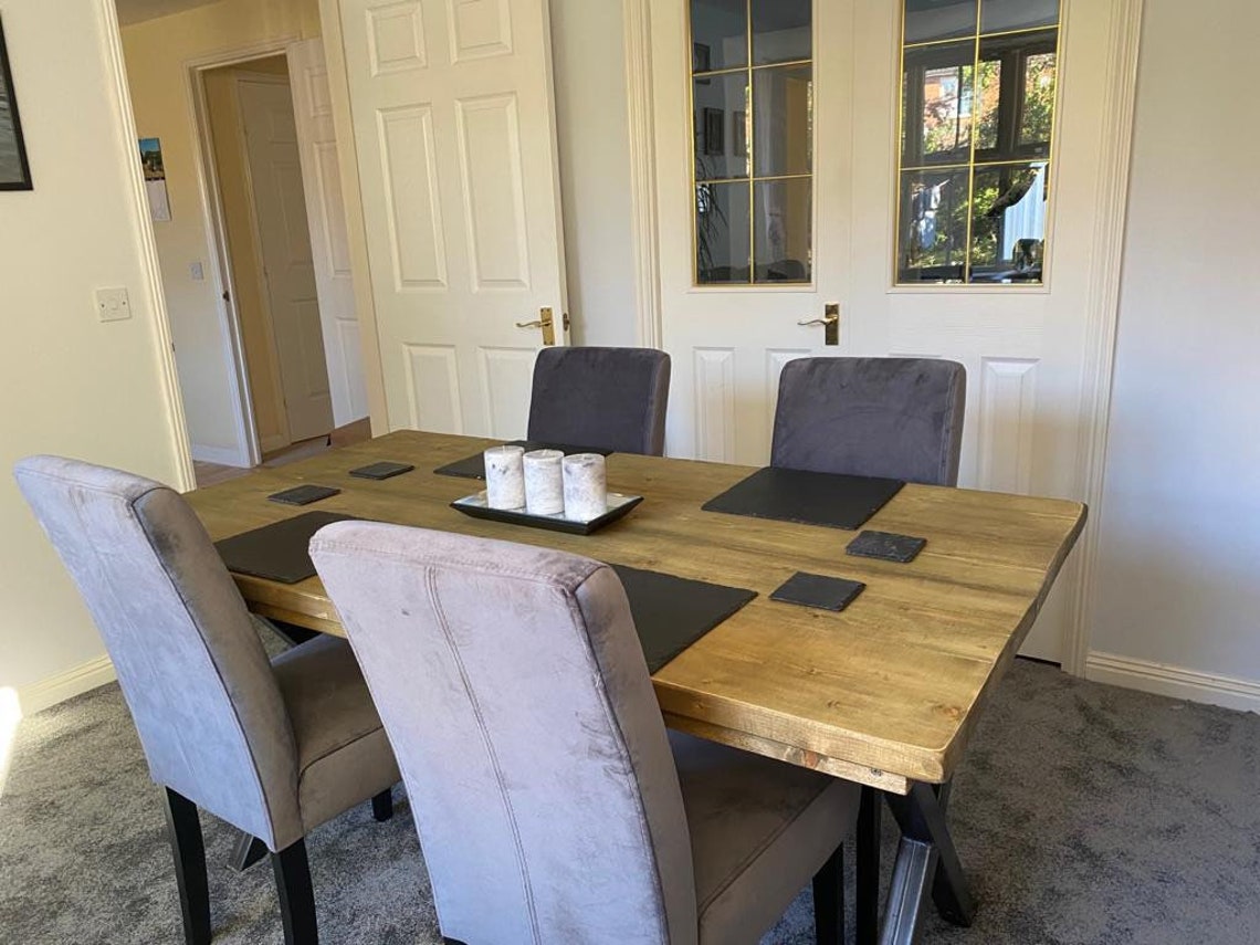 Reclaimed Scaffold Board X Frame Table | Etsy