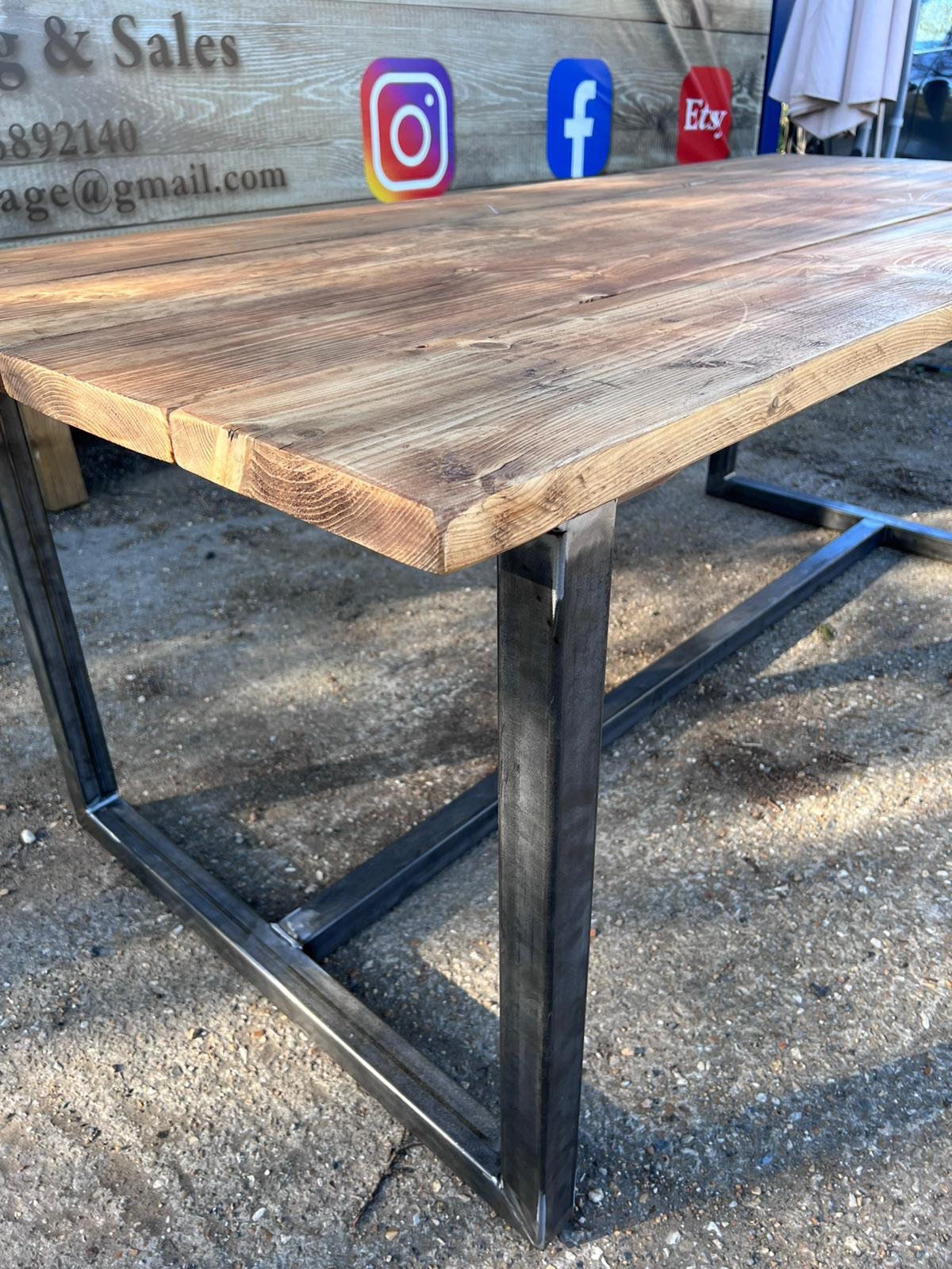 Rustic Reclaimed Scaffold Board Dining Table - Etsy UK
