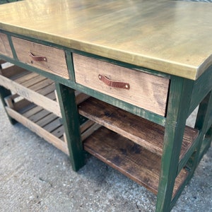 Rustic Metal Topped Kitchen Islands - Etsy UK