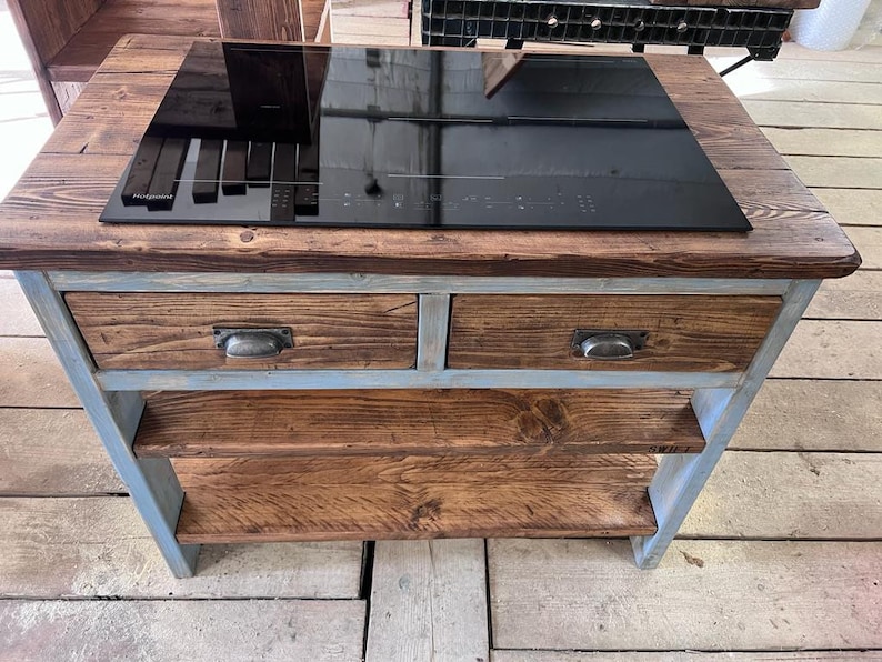 Rustic Mini Island With Integrated Hob - Etsy UK
