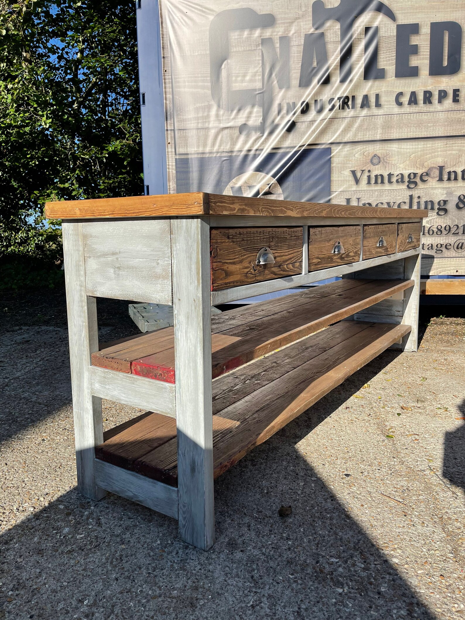 Rustic Farmhouse Large Kitchen Island - Etsy UK