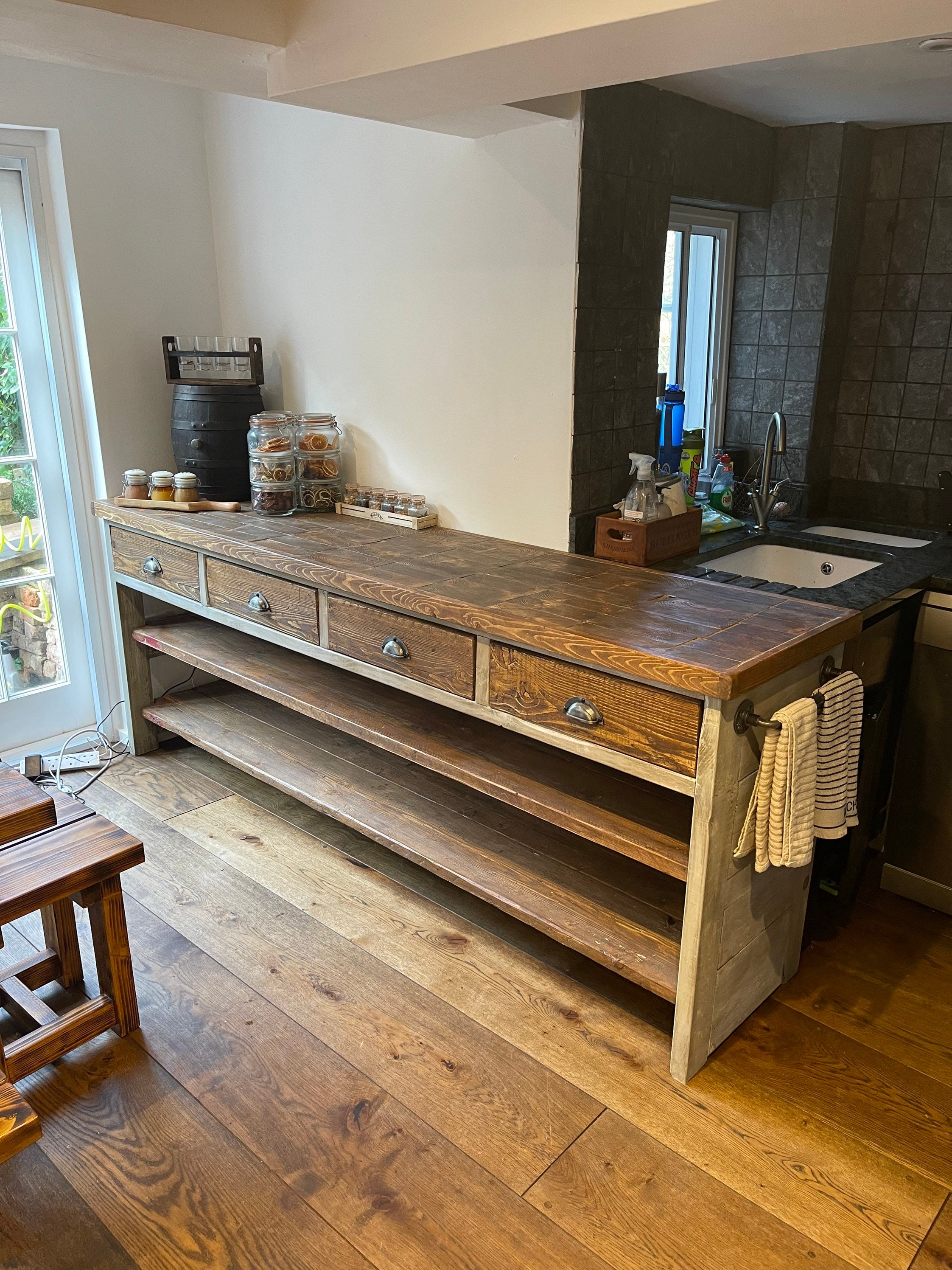 Country kitchen island bench store