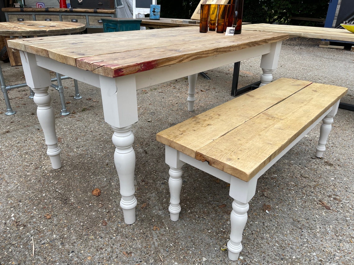Farmhouse Reclaimed Dining Table Sets - Etsy