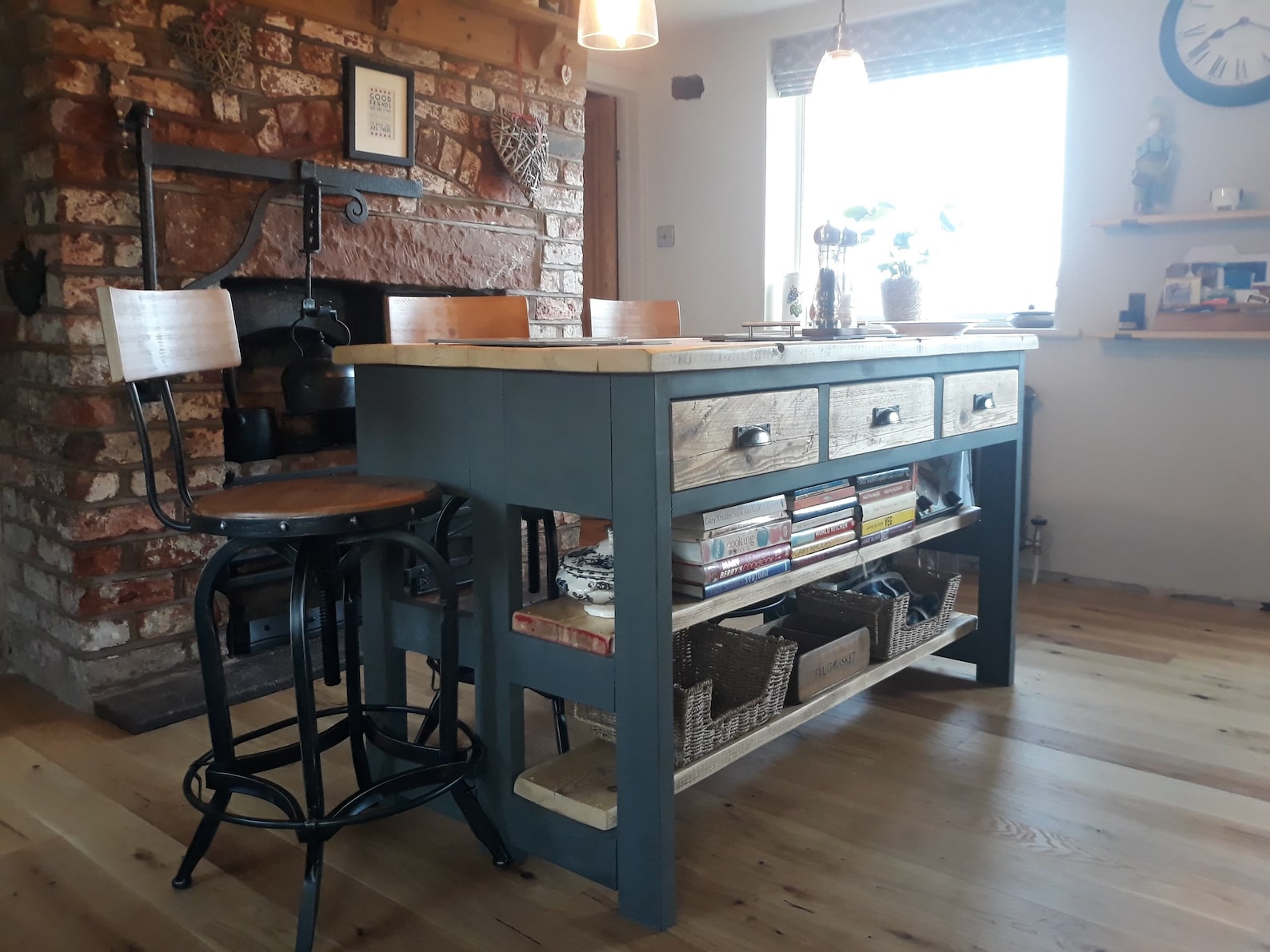 Rustic Breakfast Bar Kitchen Island - Etsy UK