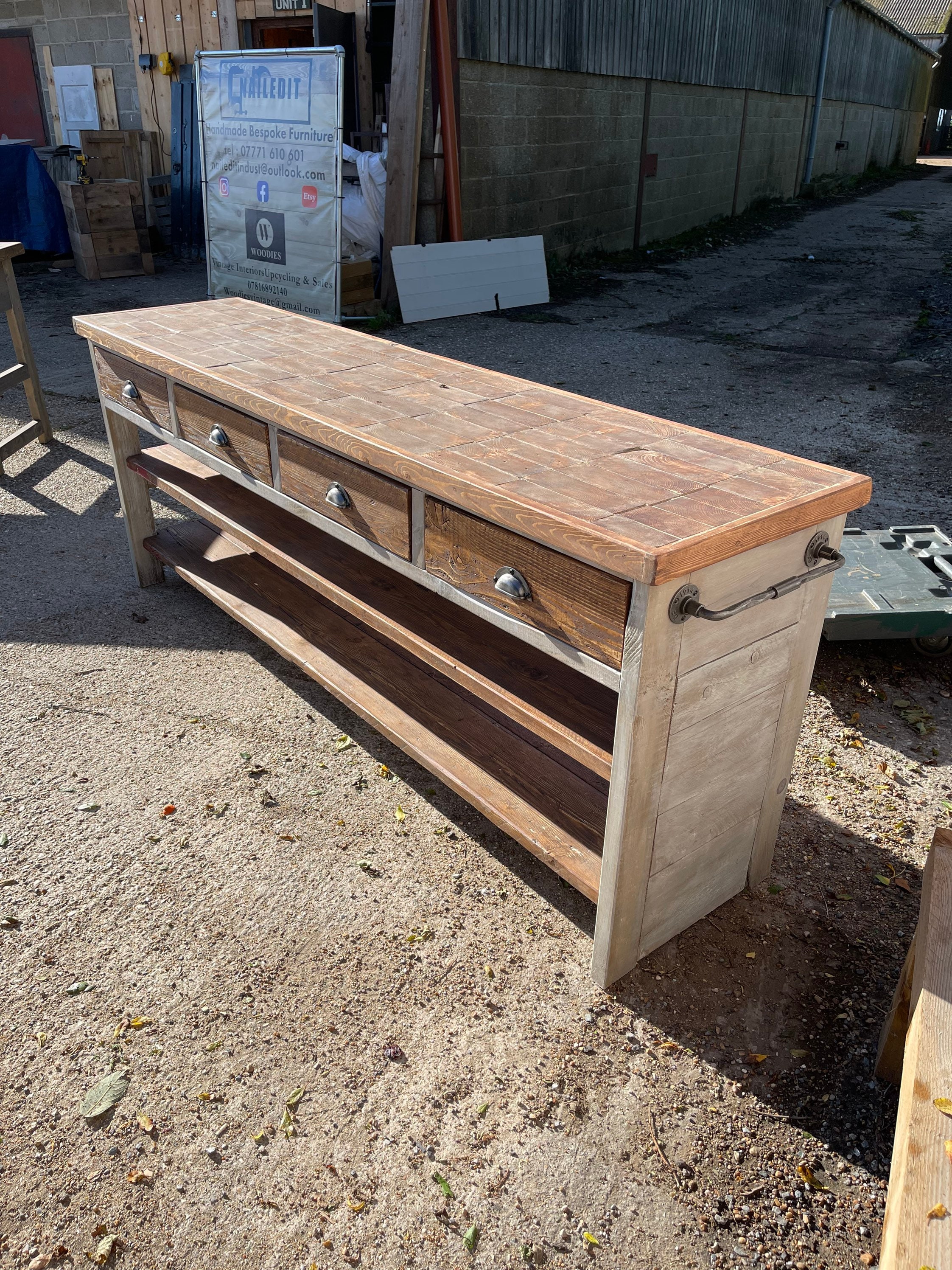 Rustic Farmhouse Large Kitchen Island - Etsy UK