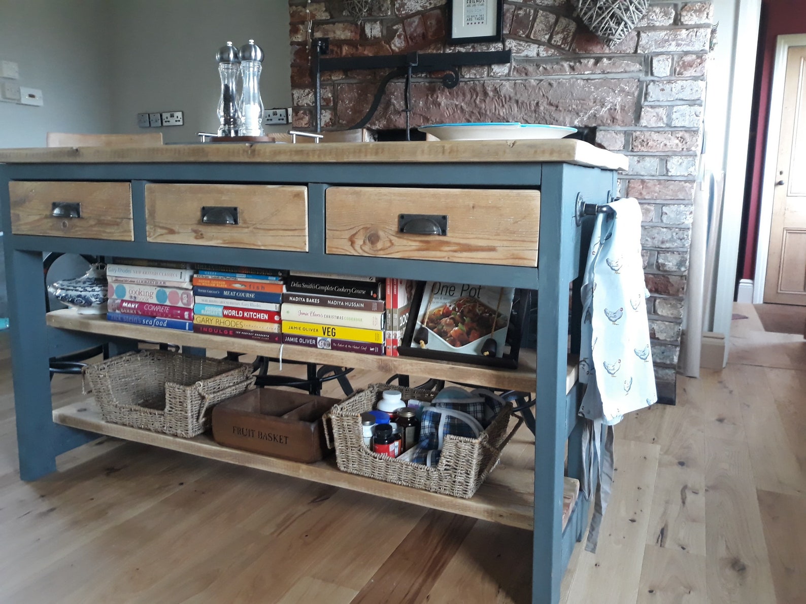 Rustic Breakfast Bar Kitchen Island - Etsy UK