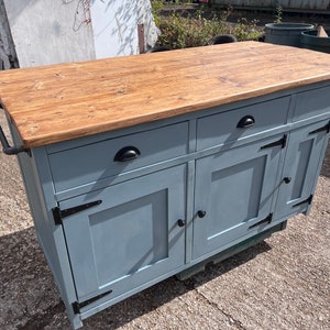 Rustic Farmhouse Kitchen Island With Wine Rack and Spice Rack - Etsy UK