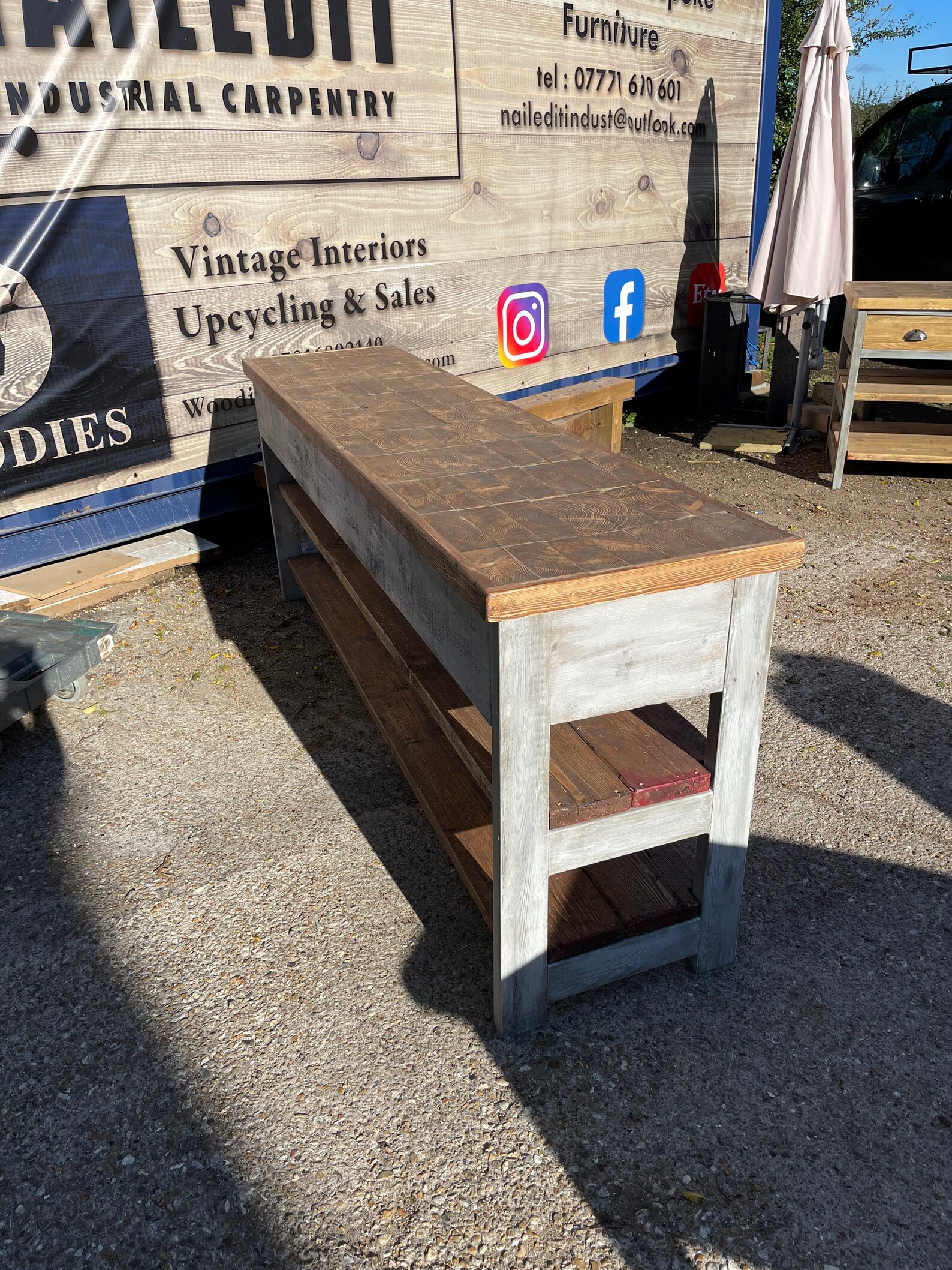Rustic Farmhouse Large Kitchen Island - Etsy UK