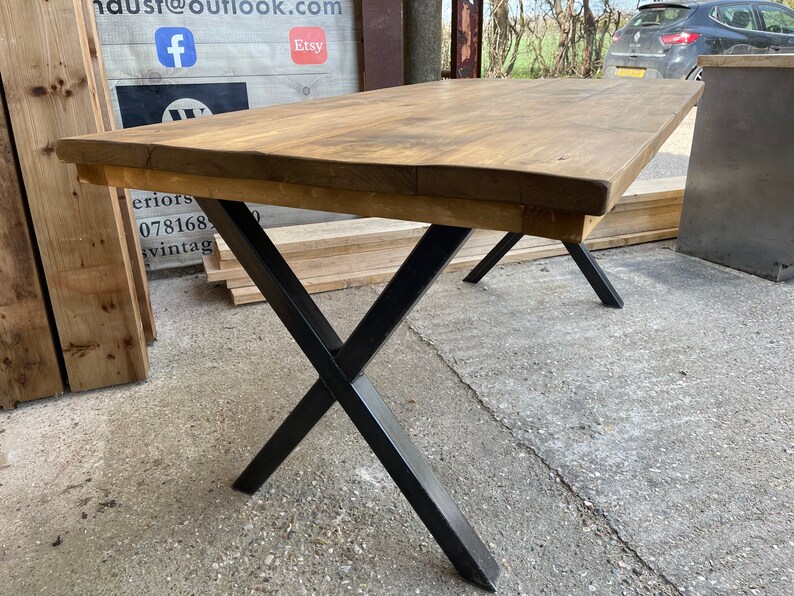 Reclaimed Scaffold Board X Frame Table - Etsy