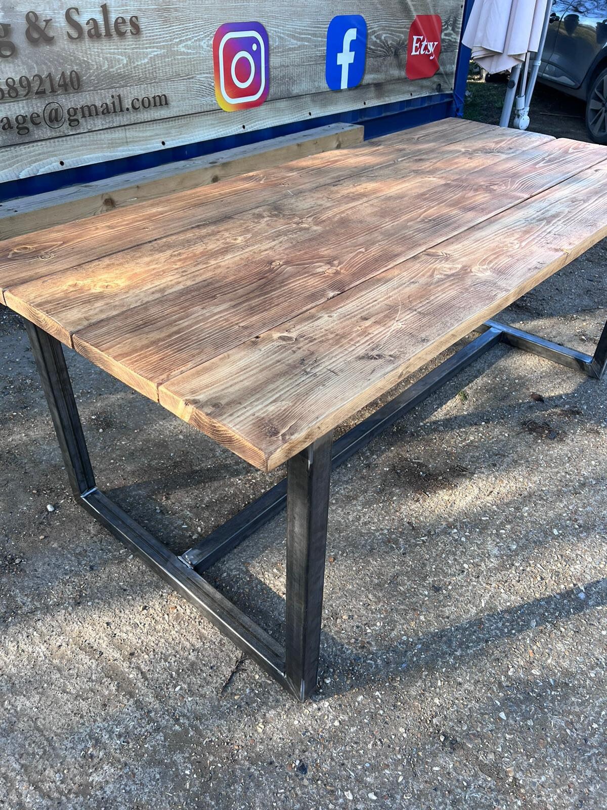 Rustic Reclaimed Scaffold Board Dining Table - Etsy UK