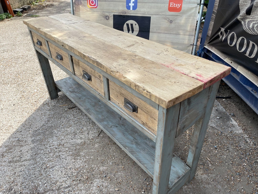 Reclaimed Farmhouse Console Table - Etsy