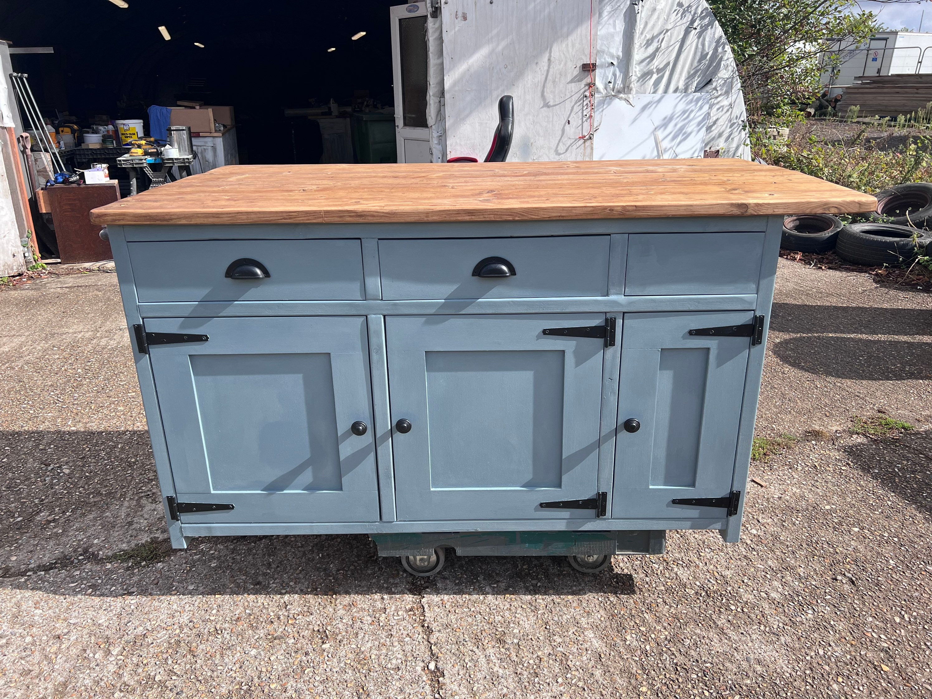 Rustic Farmhouse Kitchen Island With Wine Rack and Spice Rack - Etsy UK