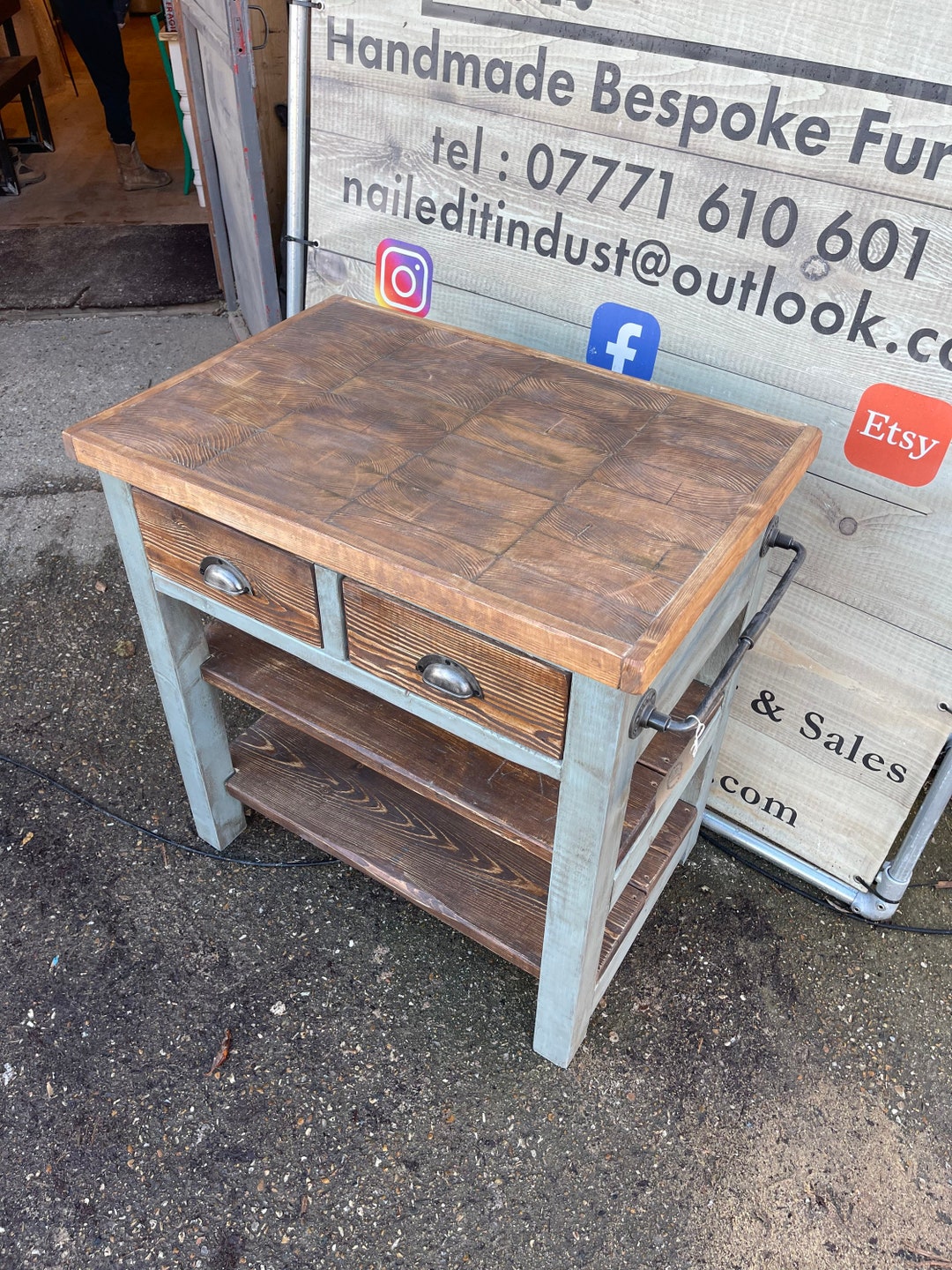 Rustic Mini Kitchen Island - Etsy