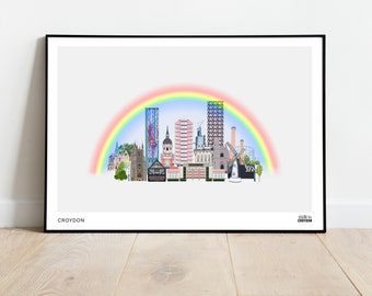 Croydon CR0 Artwork, Croydon Art, Croydon Print, Croydon Illustration ...