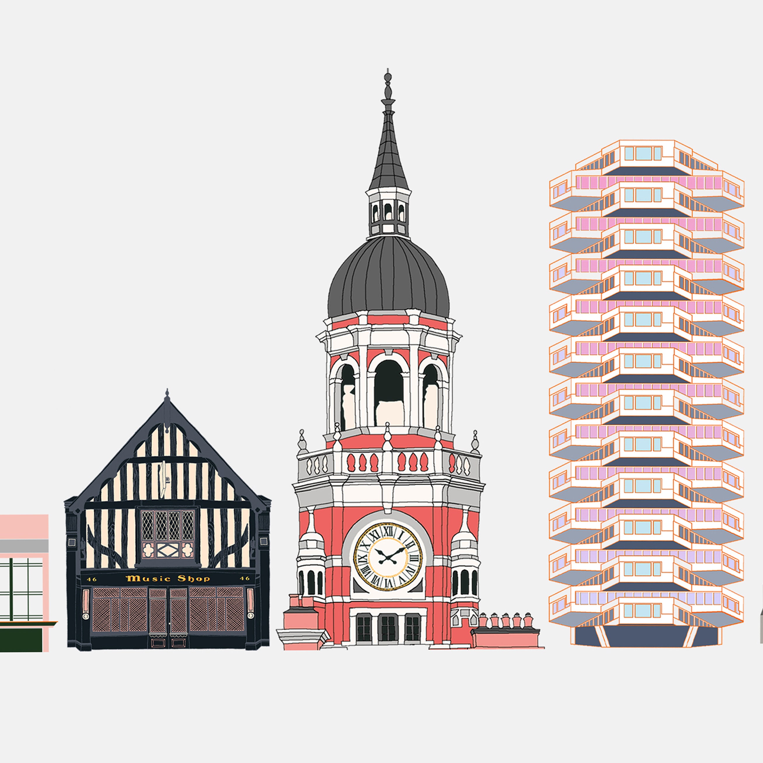 Croydon Places Portrait Croydon Print Croydon Art Croydon - Etsy UK