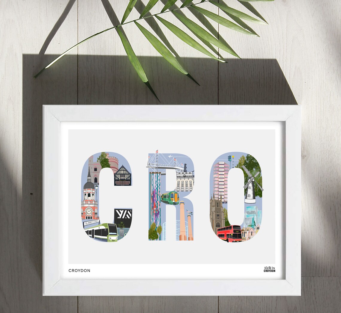 Croydon CR0 Artwork, Croydon Art, Croydon Print, Croydon Illustration ...