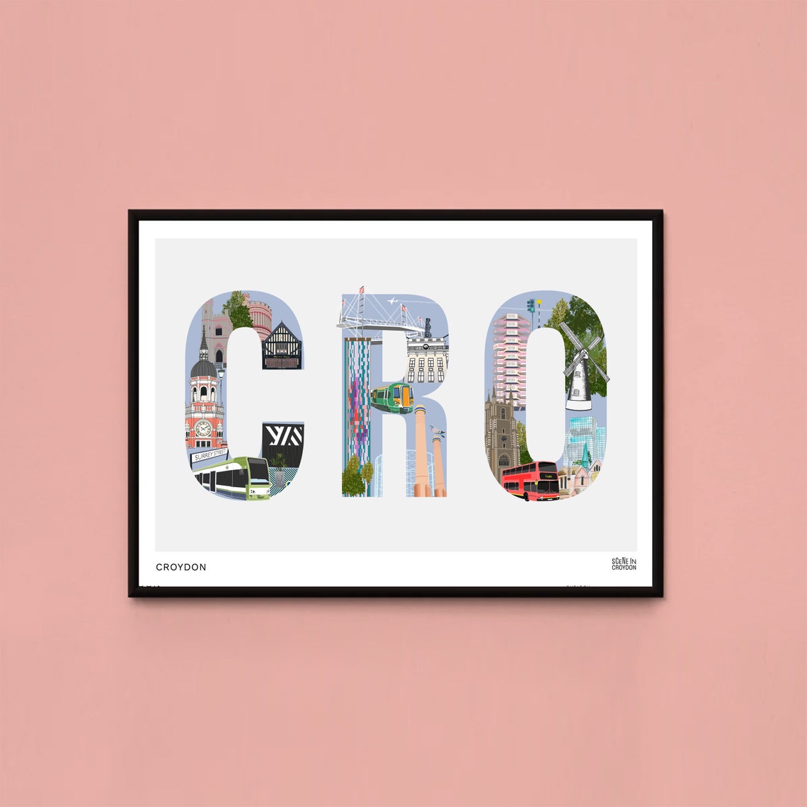 Croydon CR0 Artwork, Croydon Art, Croydon Print, Croydon Illustration ...