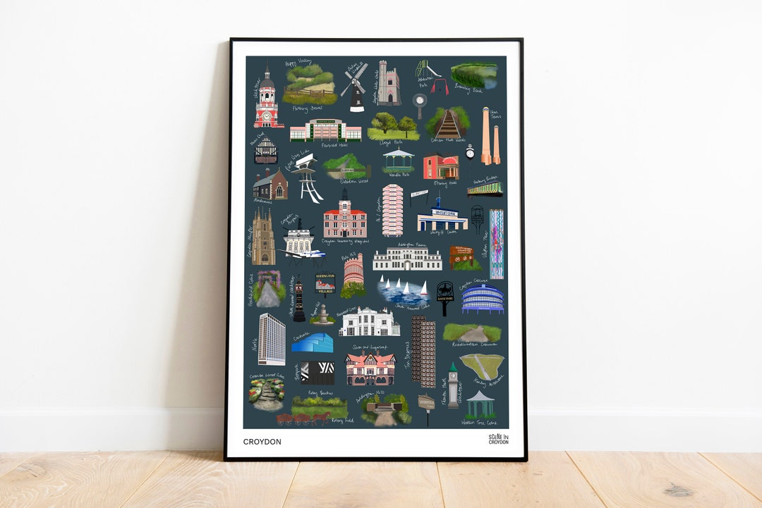 Croydon Tour Print, Croydon Landmarks, Croydon Parks, Croydon Print ...