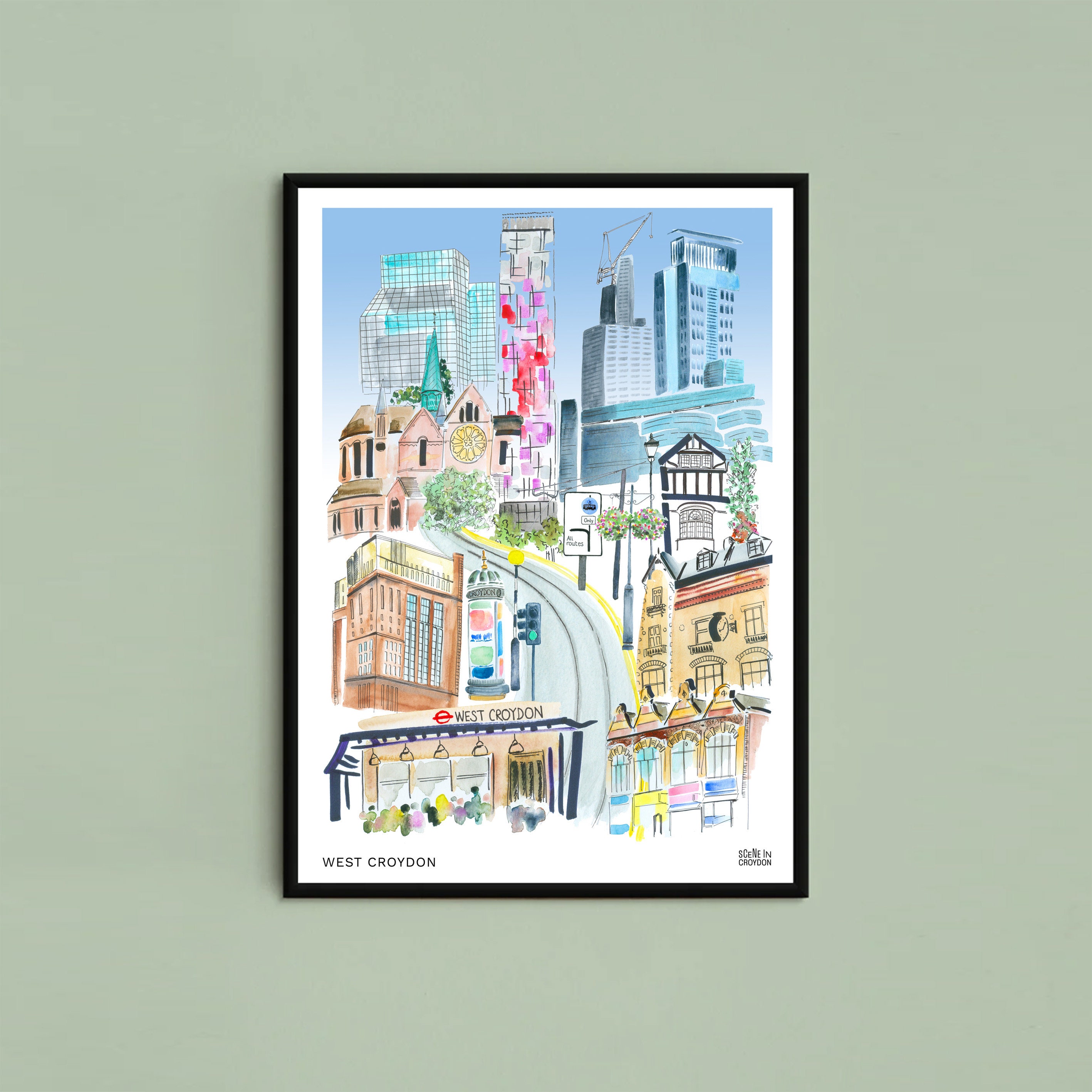 West Croydon Print, Croydon Print, Croydon Illustration, Croydon Print ...