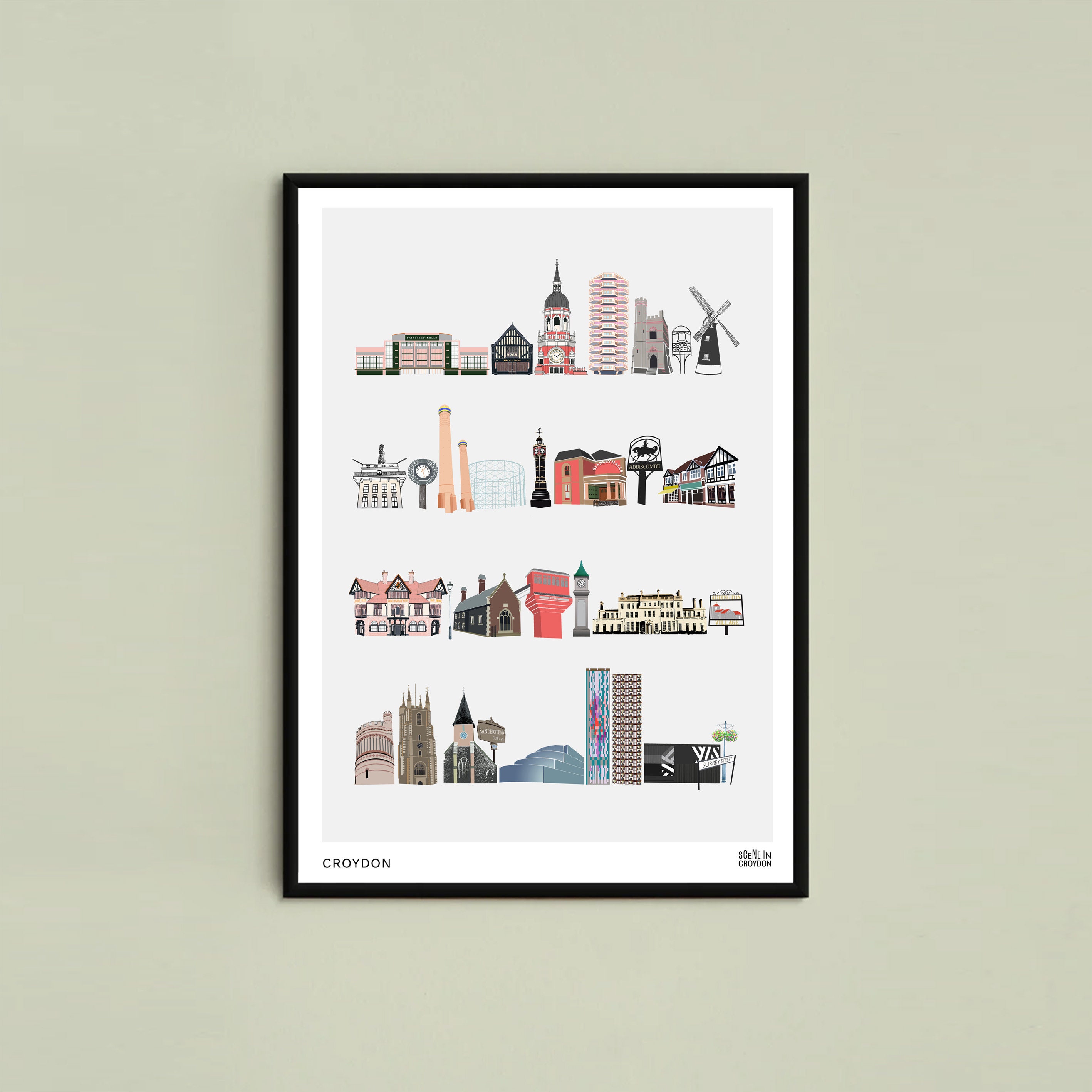 Croydon Places Portrait Croydon Print Croydon Art Croydon | Etsy