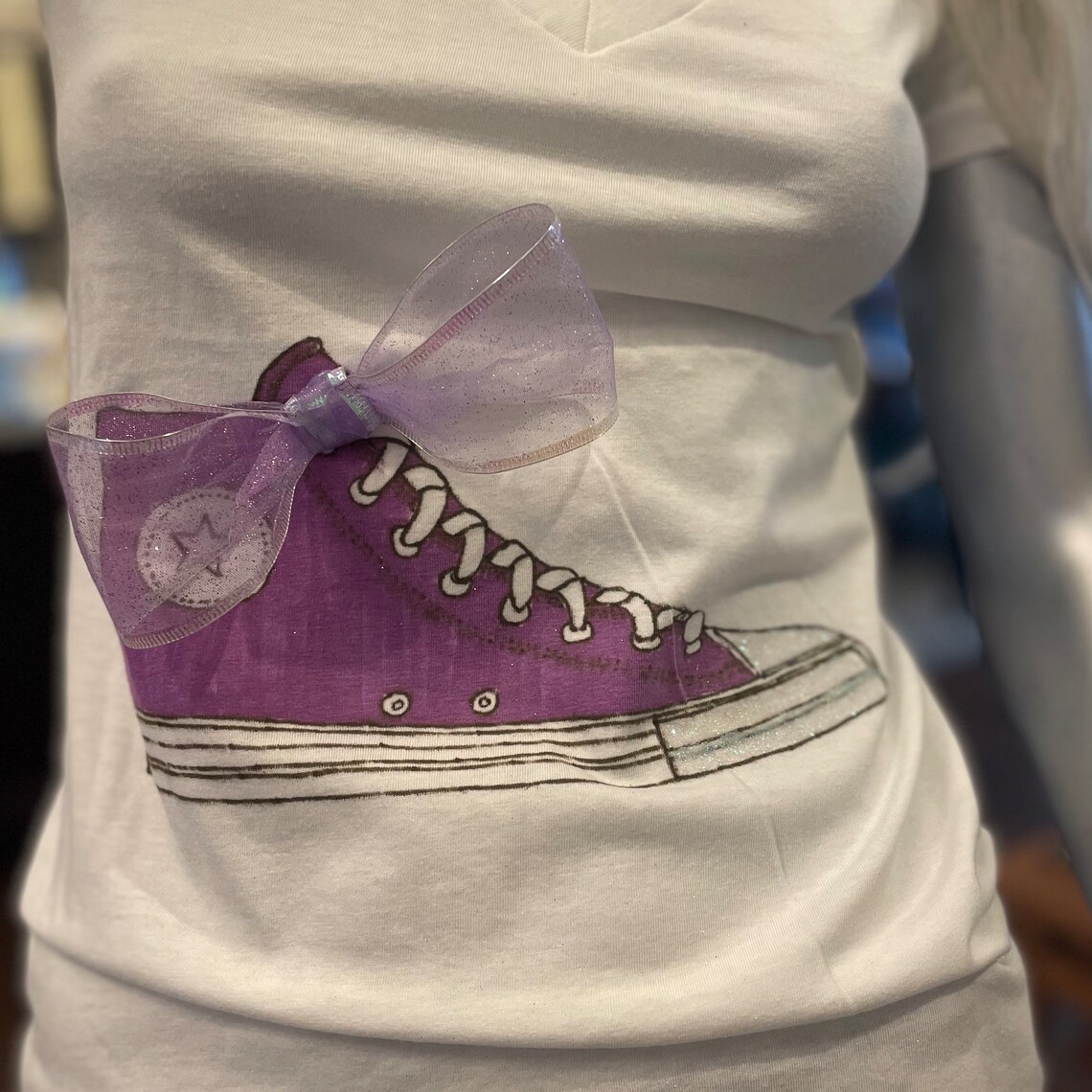 Coloured Converse Hand Drawn Tees - Etsy
