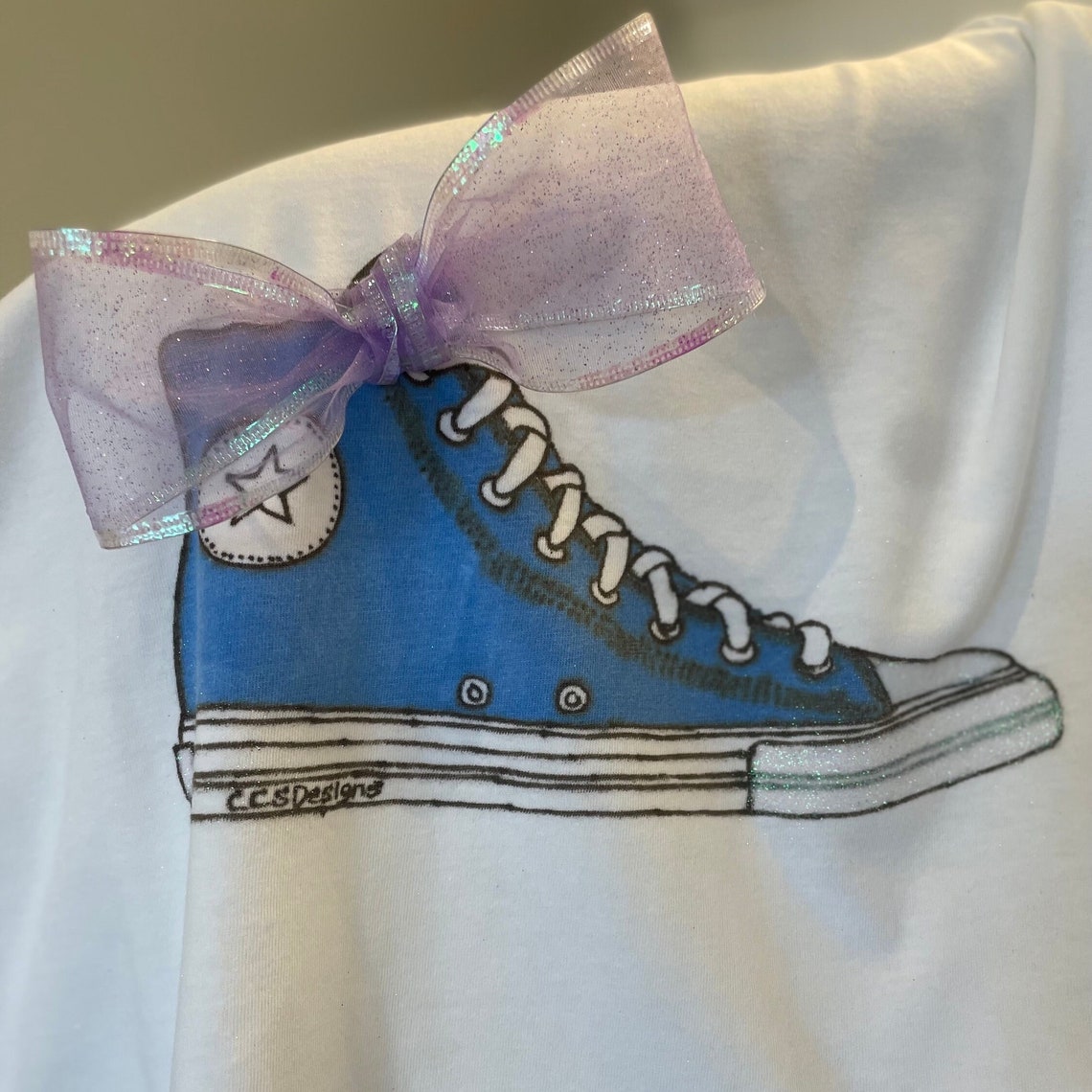 Coloured Converse Hand Drawn Tees - Etsy