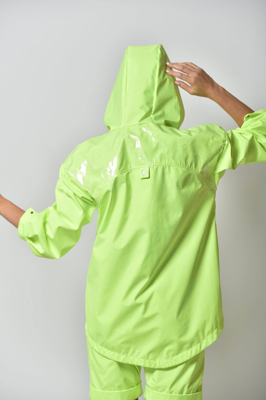 Lime Raincoat Raincoat Waterproof With Hood Fresh Rainbow Look - Etsy