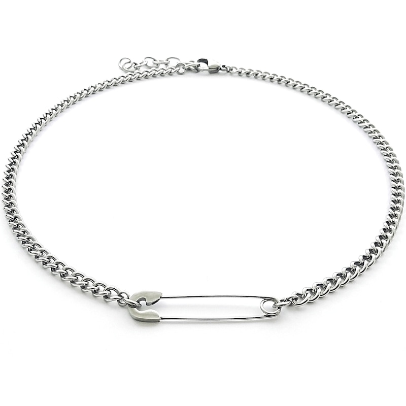 Safety Pin Punk Necklace - Etsy UK