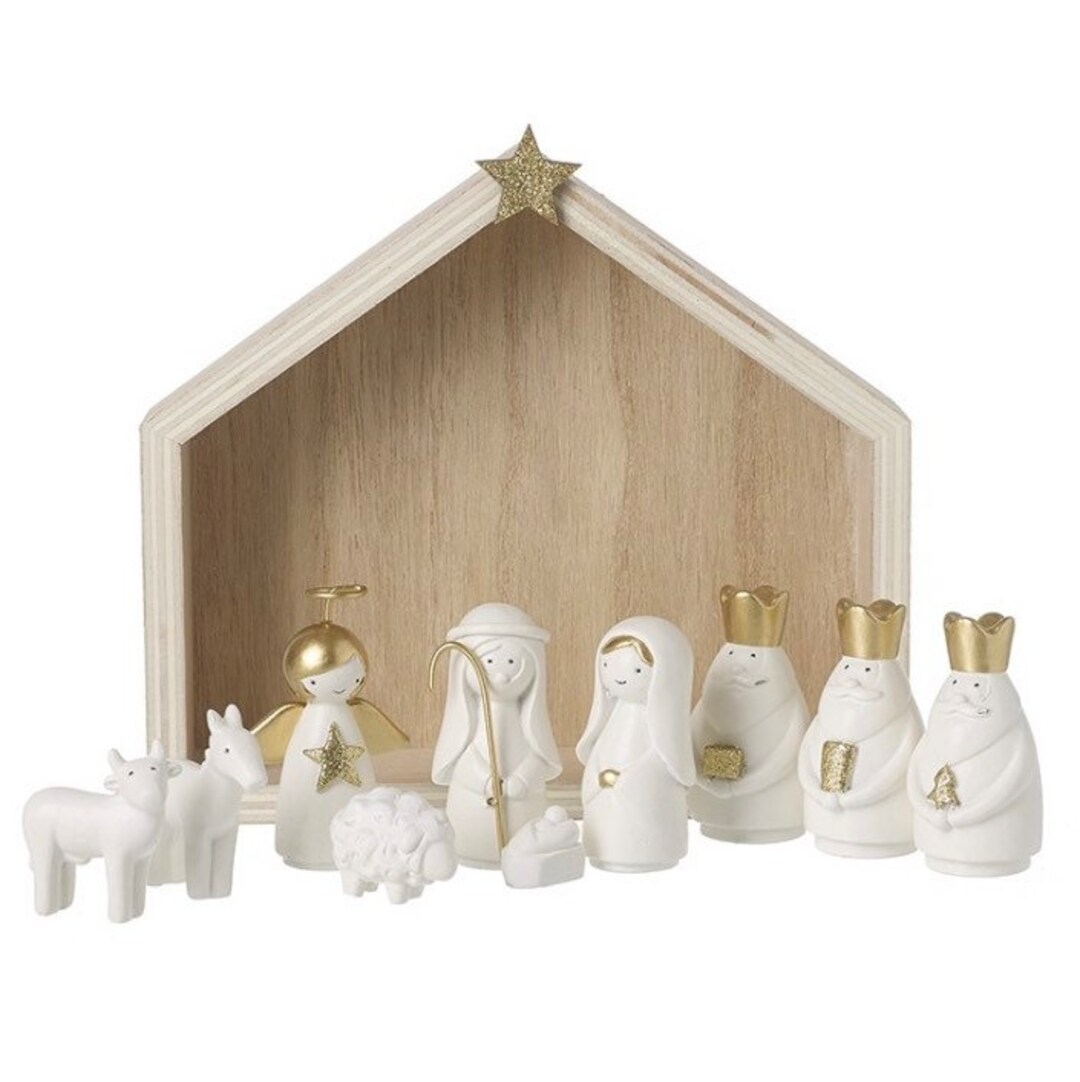 Christmas Nativity Set Mary and Joseph Stables Christmas Scene Baby ...