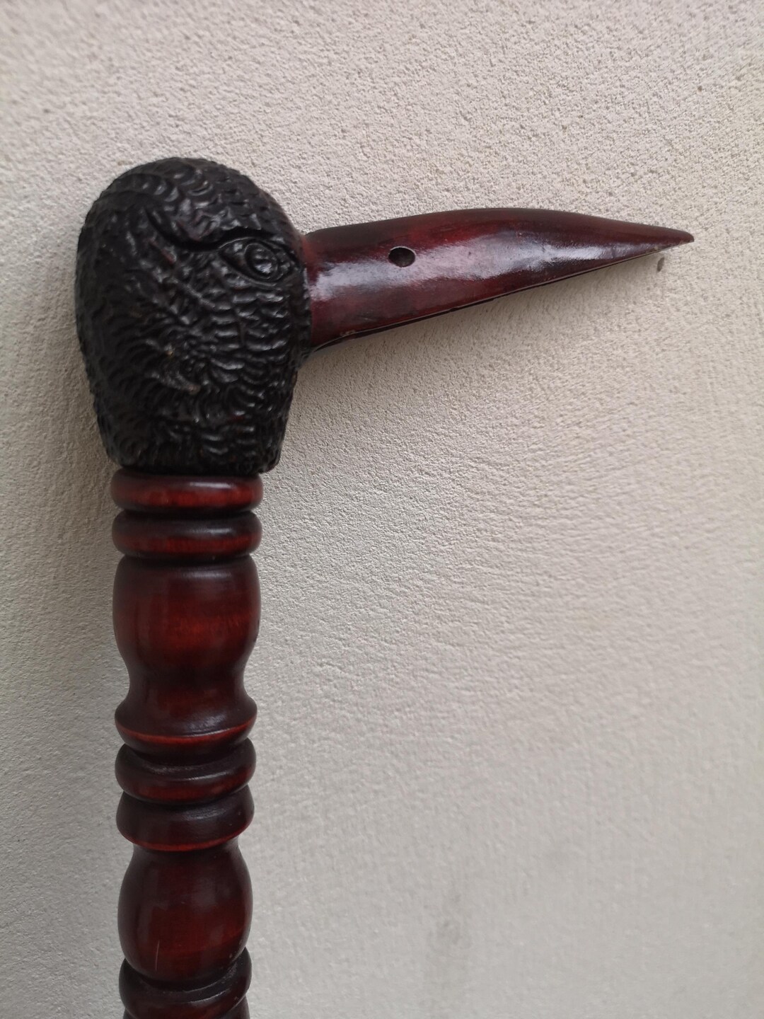 Rare Shape Wooden Cane Bird Walking Stick Stork Crane Bird Head Walking ...