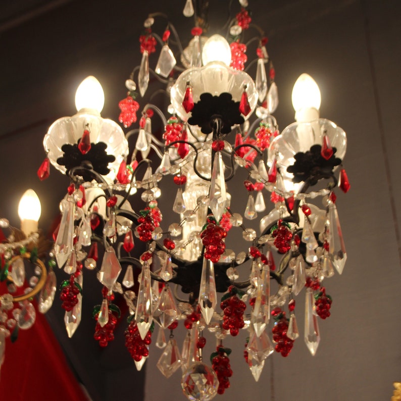 Red Fruit Chandelier Lighting Multicolor Light Fixture Murano Glass ...