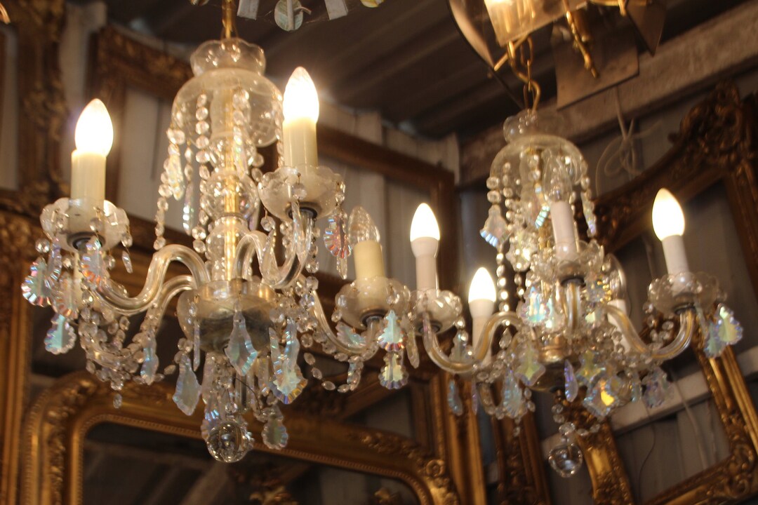 Iridescent Murano Glass Chandelier Lighting Clear Blue Ceiling Light ...