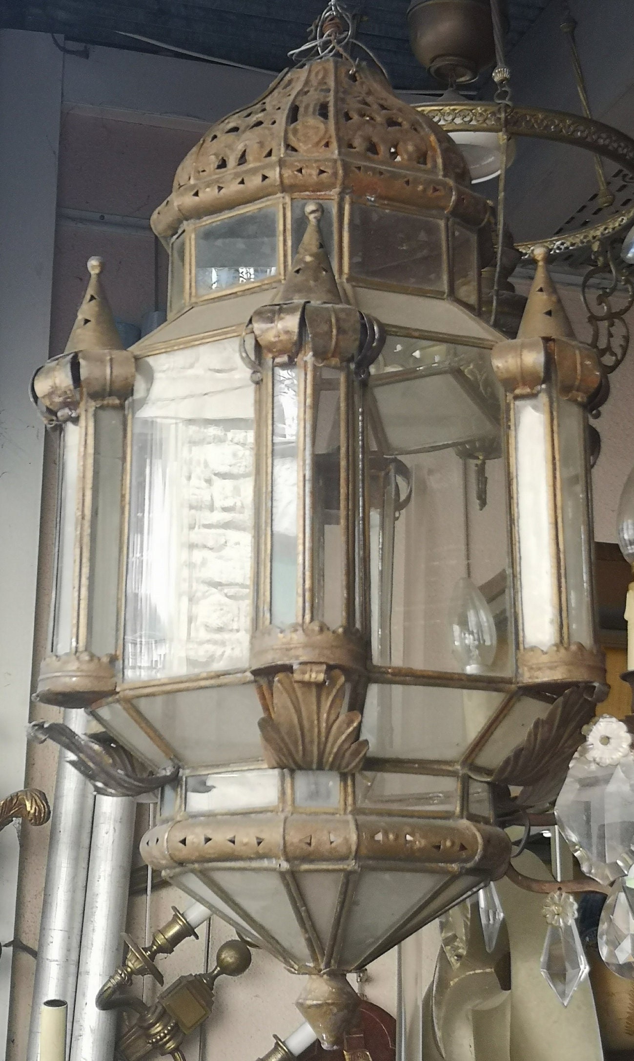 Gothic Lantern Light Fixture Outdoor Patio Glass Lantern - Etsy