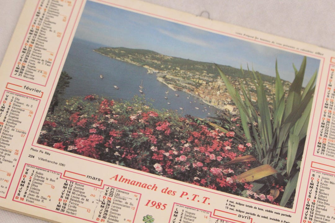 Vintage French Calendar 1985 Calendrier Almanach Calendrier Annee De ...