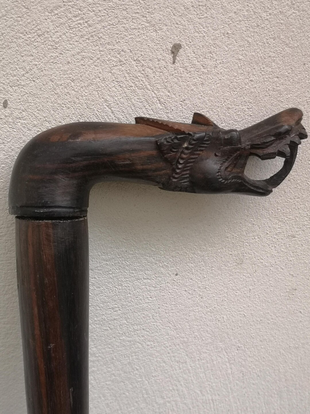 Dragon Head Walking Cane Carved Wood Walking Stick Gift for Him Gift ...