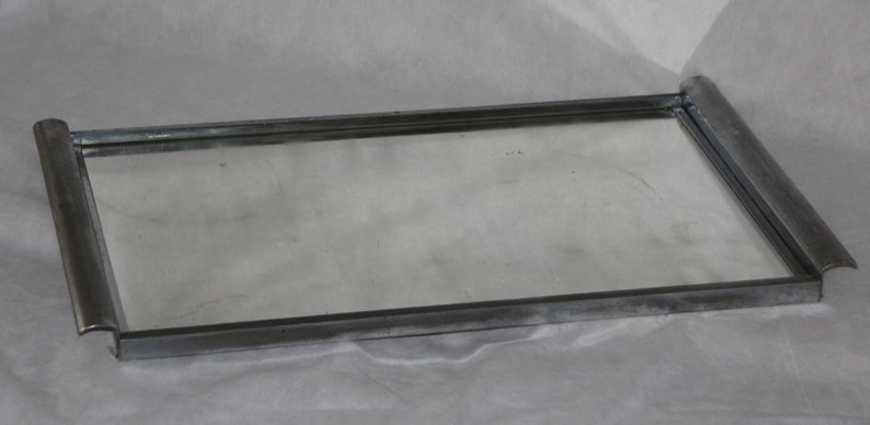 Art Deco Mirrored Serving Tray With Handles Rectangular Tray Breakfast Metal Tray Mirror Tray ...