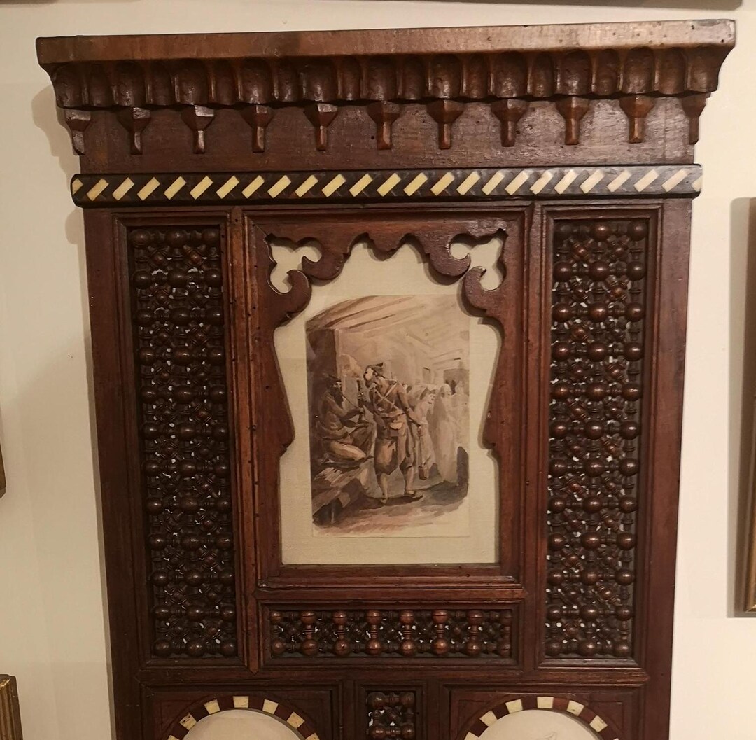 Ottoman Wood Carving Ottoman Wall Decor Carved Wood Orientalist Scenery ...