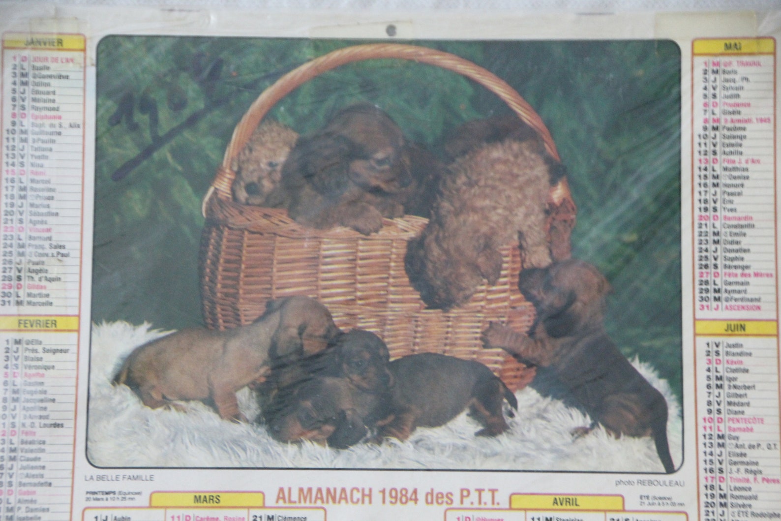 Vintage French Calendar 1984 Calendrier Almanach Christmas Gift ...