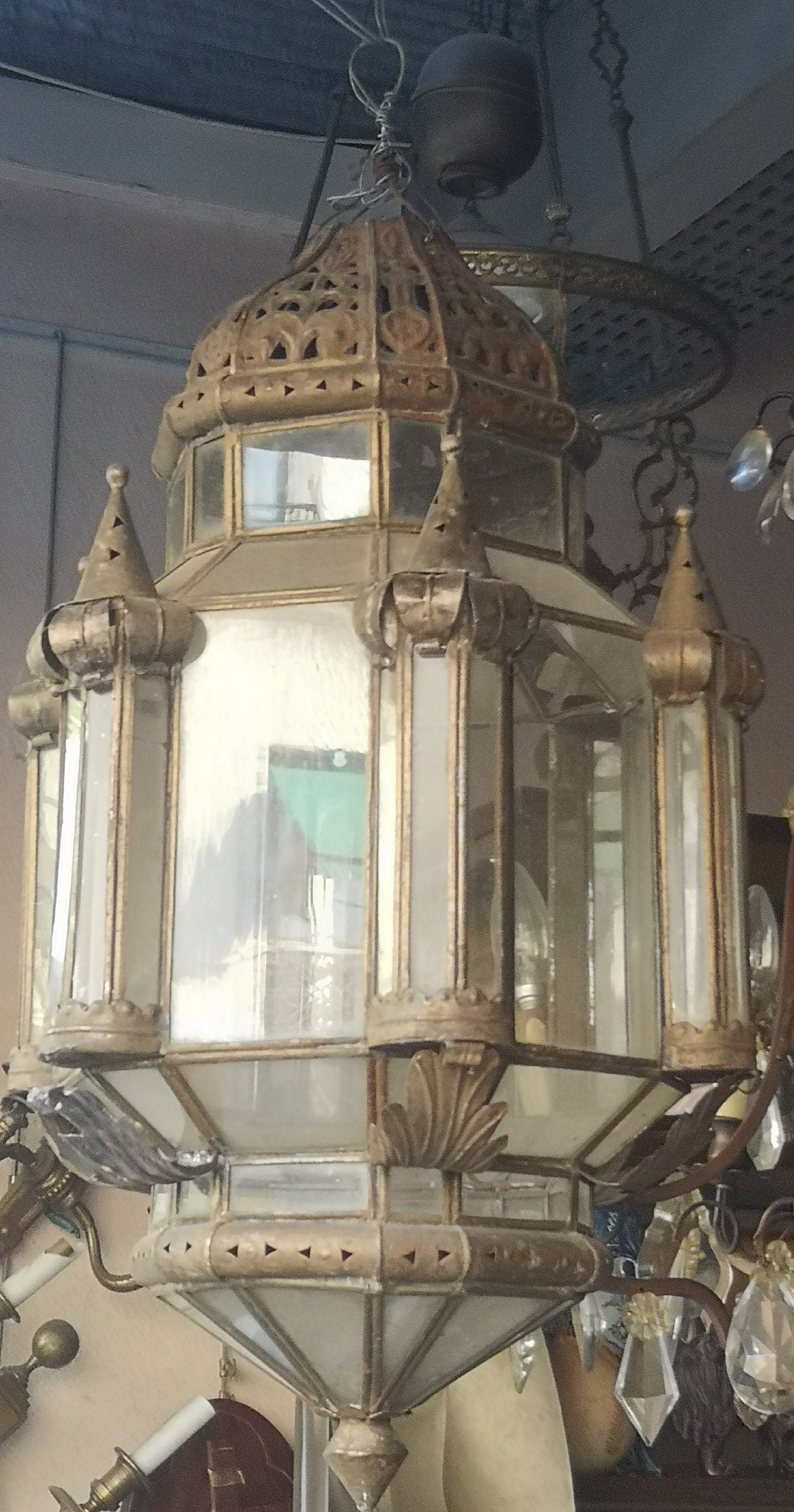 Gothic Lantern Light Fixture Outdoor Patio Glass Lantern - Etsy