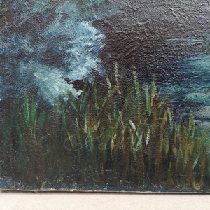 Blue Landscape Painting Blue Lake Art Wall Decor French Artist - Etsy