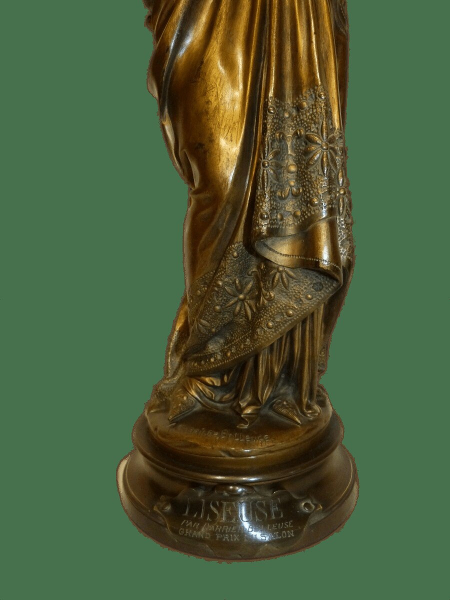 Lady Bronze Statue Albert Ernest Carrier Belleuse La Liseuse the Reader ...