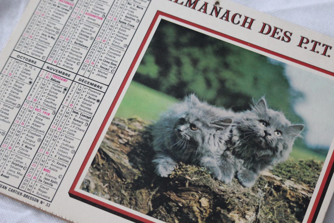 Vintage French Calendar 1975 Calendrier Almanach Calendrier Annee De ...